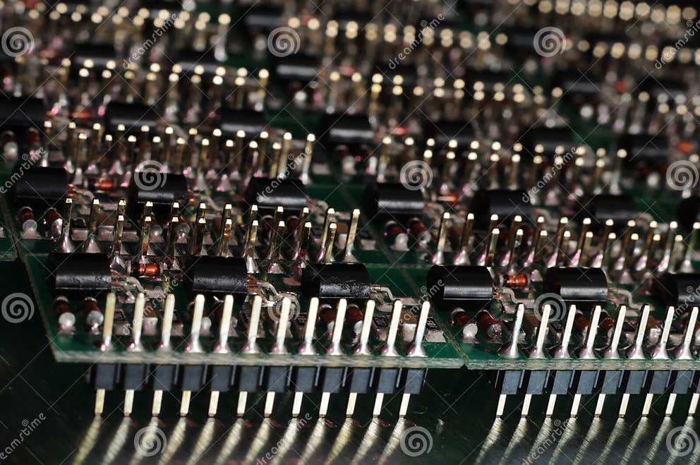 Close-up Side View of a PCB Board with SMD Components Stock Image ...