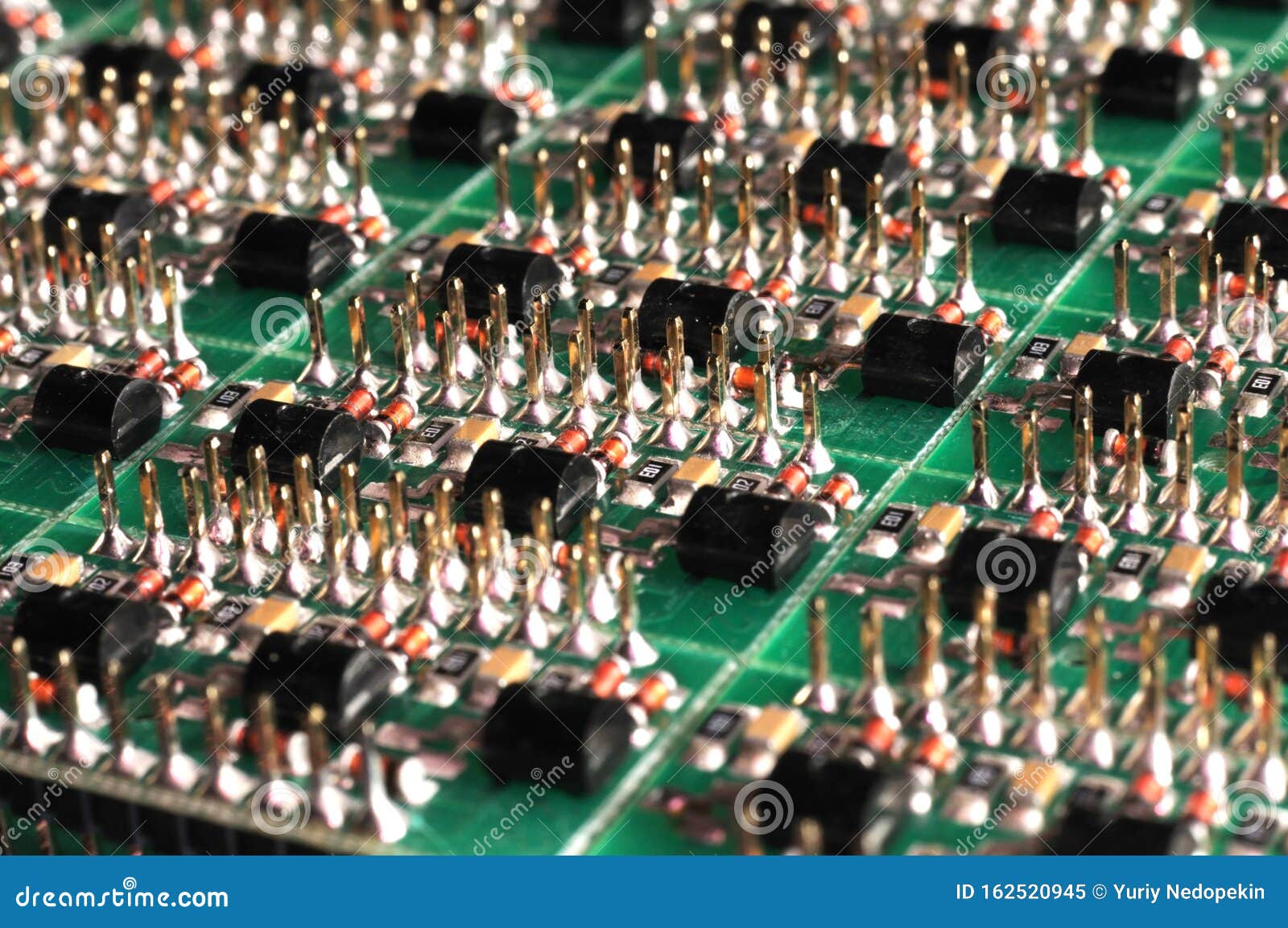 Close-up Side View of a PCB Board with SMD Components Stock Image ...