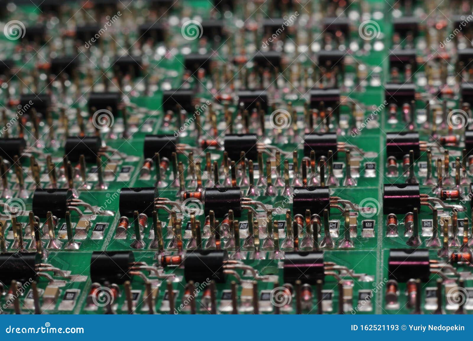 Close-up Side View of a PCB Board with SMD Components Stock Image ...