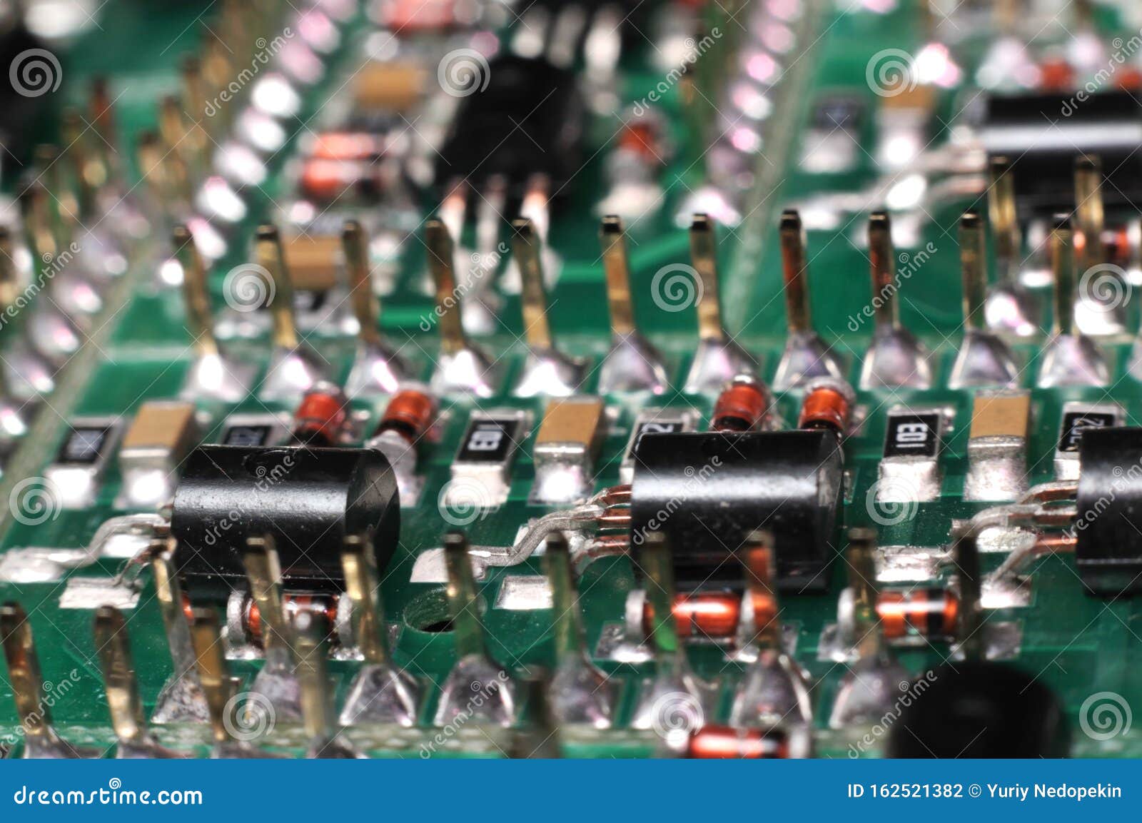 Close-up Side View of a PCB Board with SMD Components Stock Photo ...