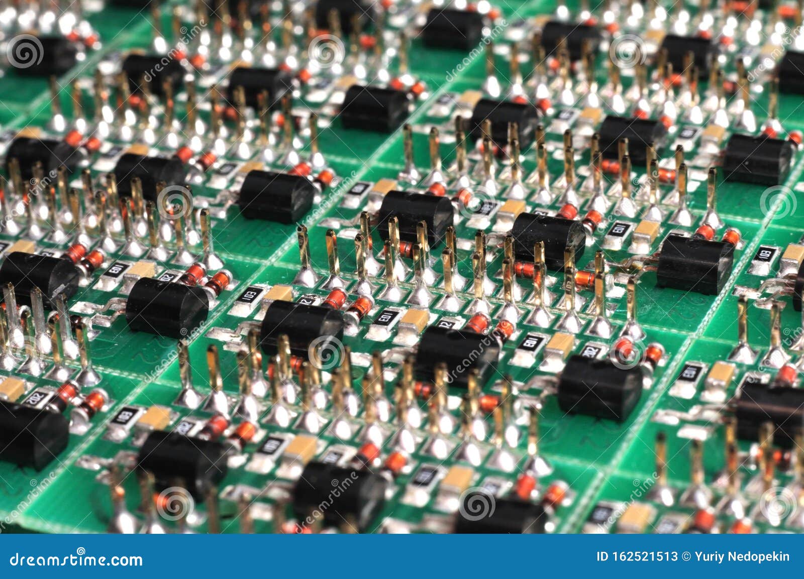 Close-up Side View of a PCB Board with SMD Components Stock Image ...