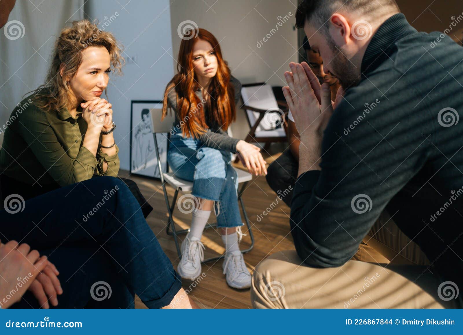 Close-up Side View of Sad Depressed Young Man Talking about Problems on ...