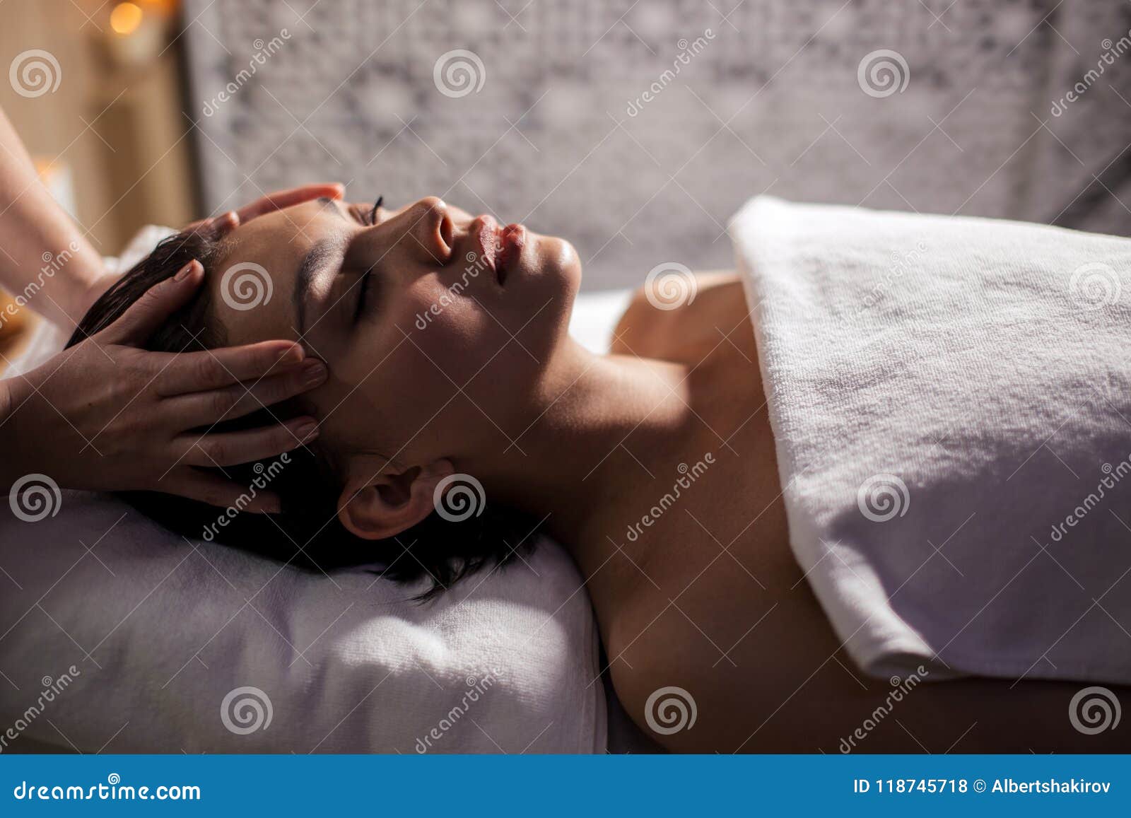 Close Up Side View Shot of Clinical Massage Head Stock Photo - Image of ...