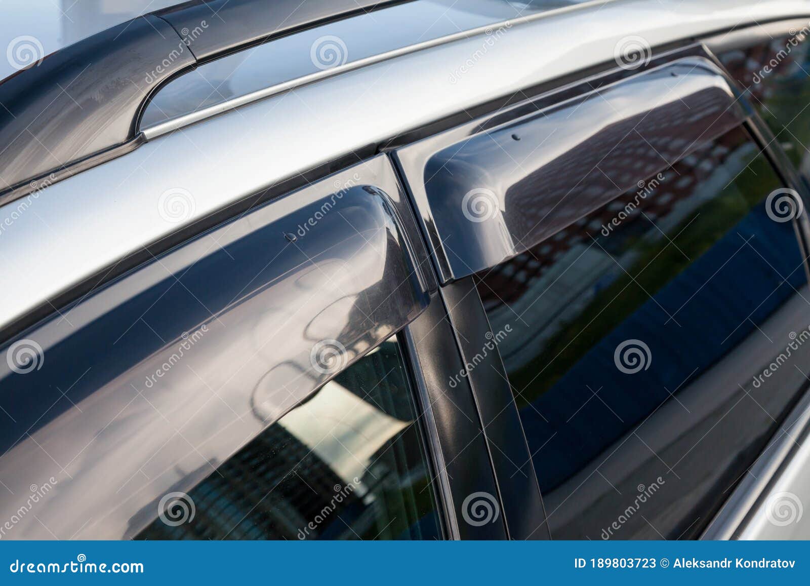 Close-up of the Side Windows of a Car Sedan with Plastic Darkened Pads ...