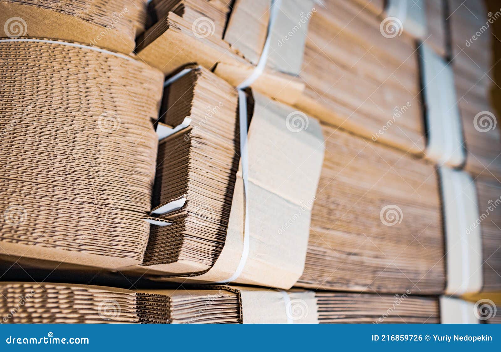 Close-up Sides of Stacks of Cardboard Folded Stock Photo - Image of ...