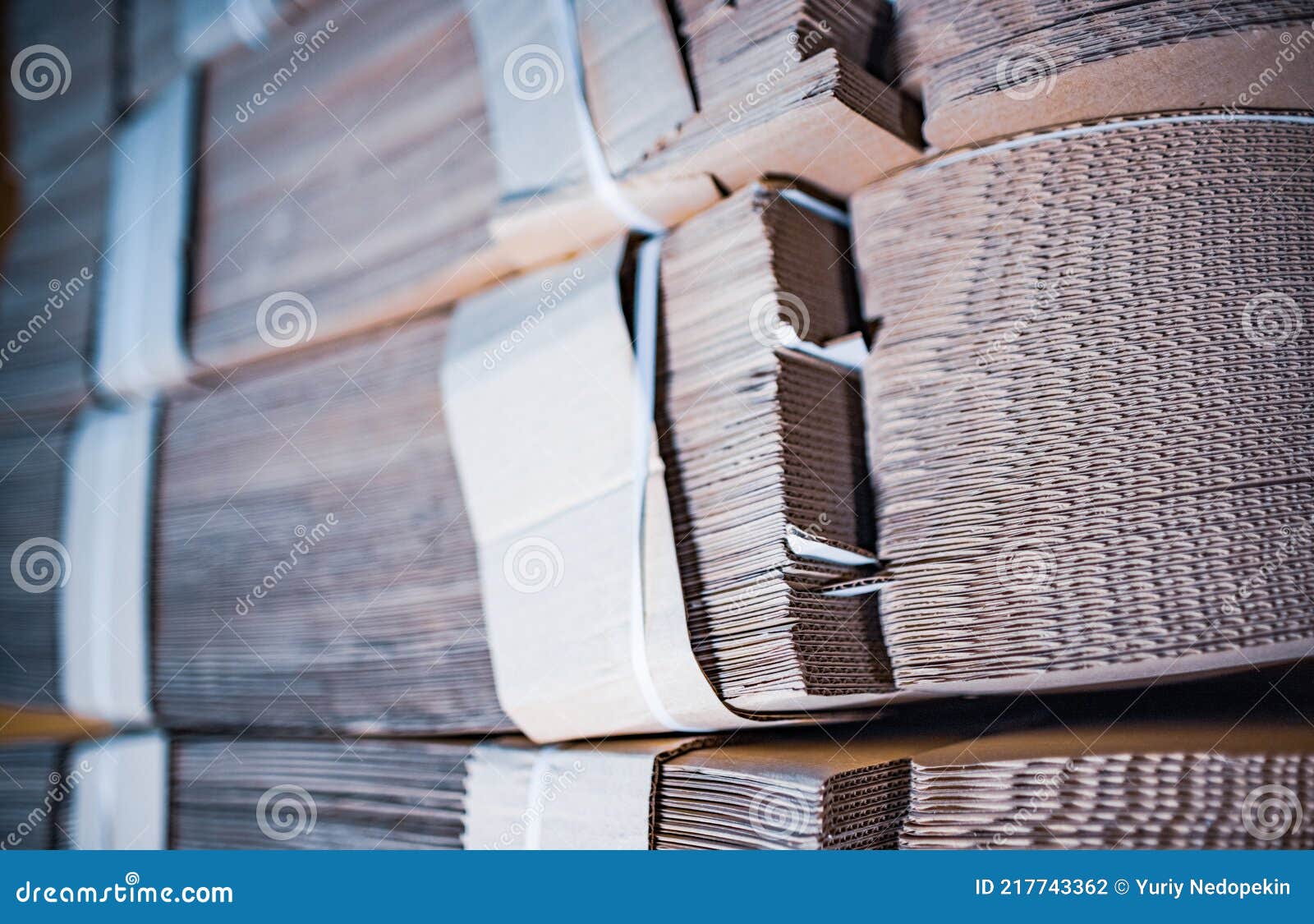 Close-up Sides of Stacks of Cardboard Folded Stock Photo - Image of ...