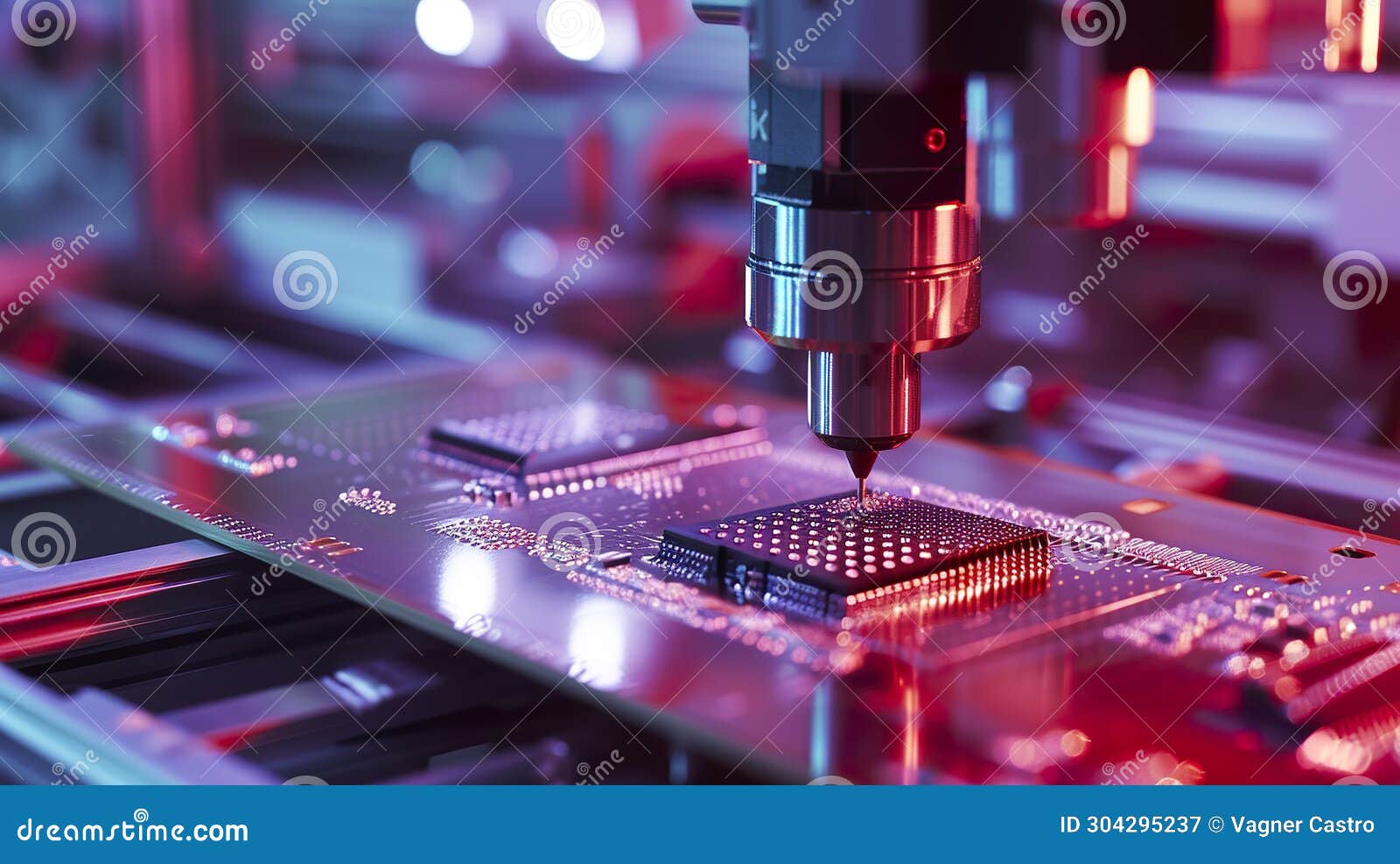 Close-up of a Silicon Die in Semiconductor Construction on a Pick and ...