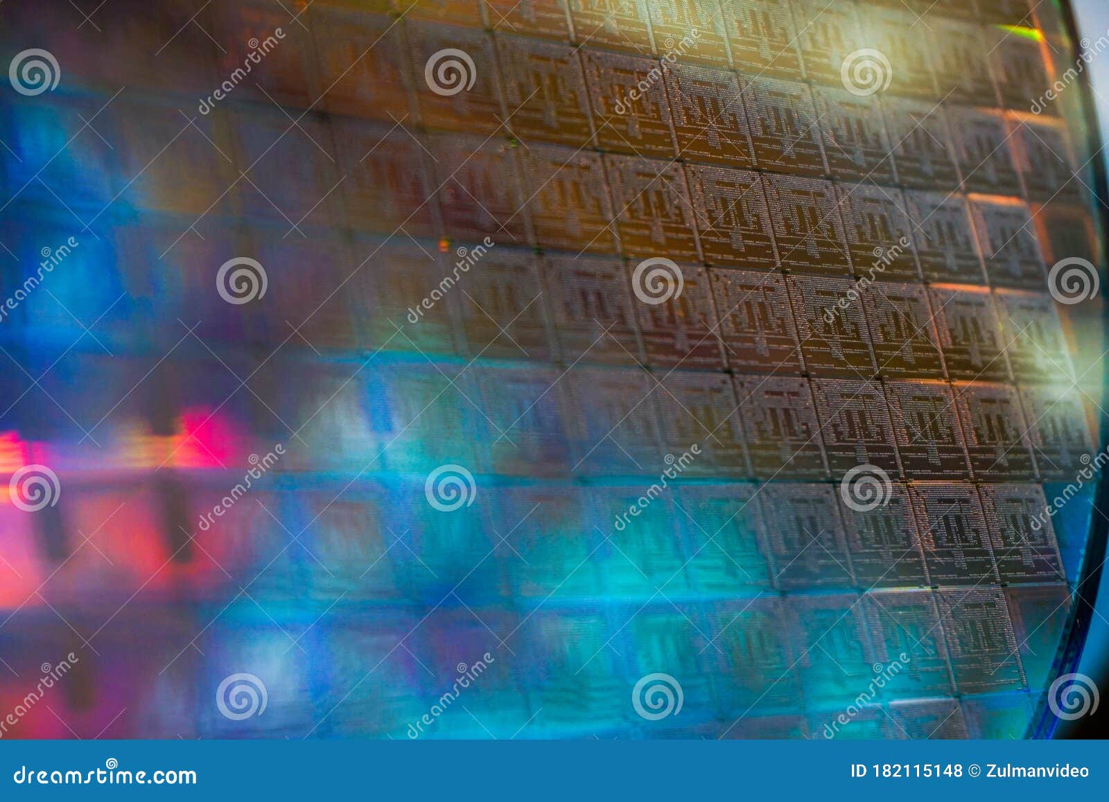 Close Up of a Silicon Wafer of SIM Computer Chips. Stock Photo - Image ...