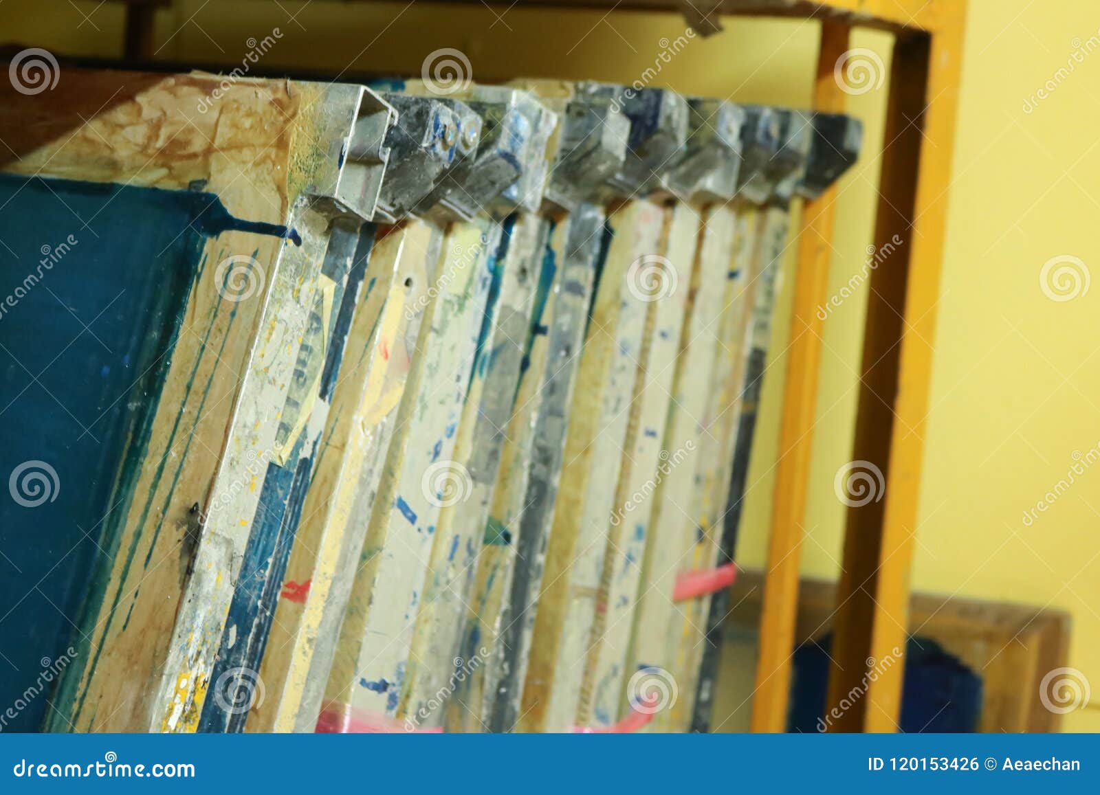 Silk Screen Frames for Using in Textile Business. Stock Photo - Image ...