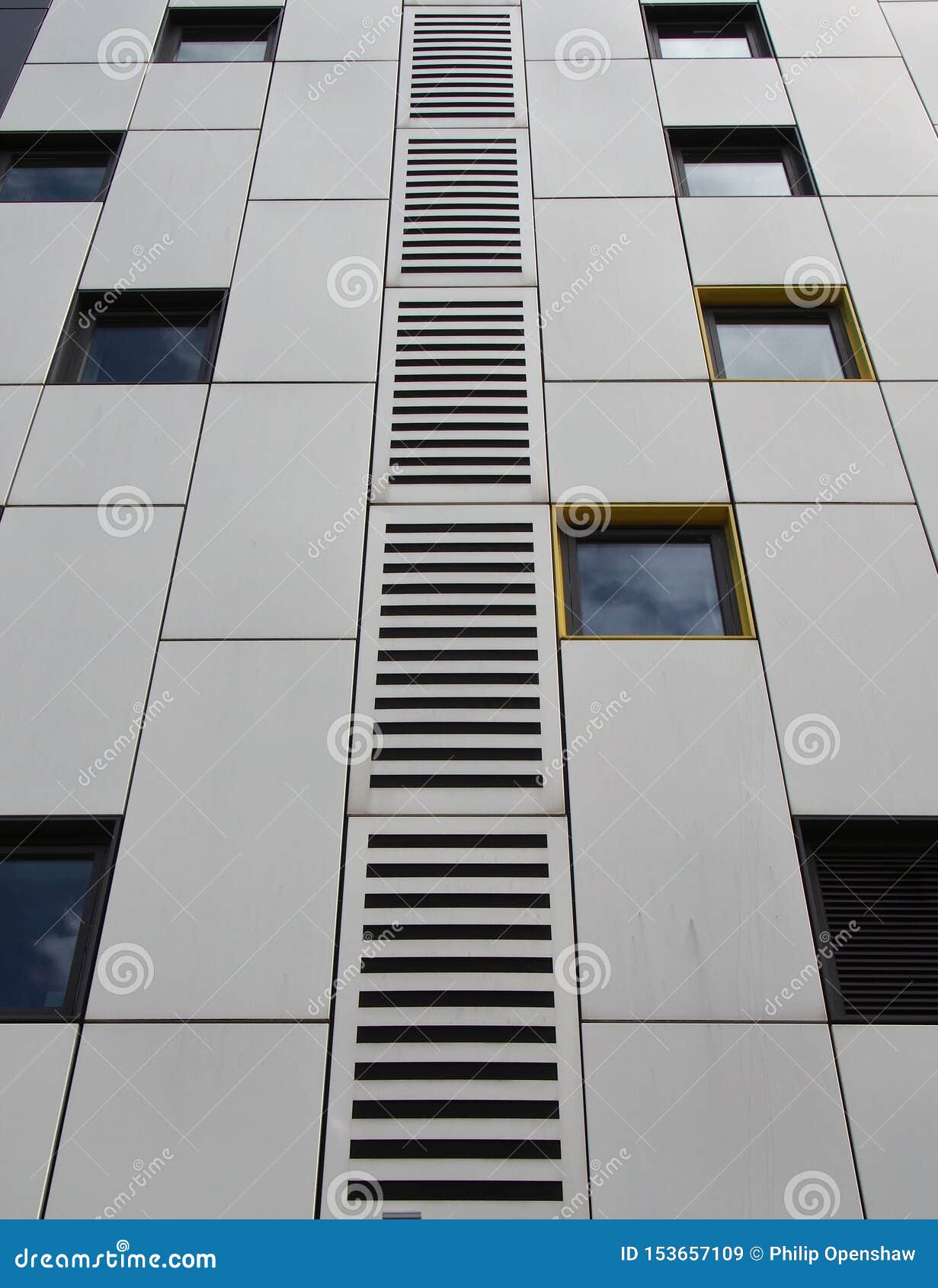 Close Up of Silver Colored Metal Cladding Panels on a Modern Building ...