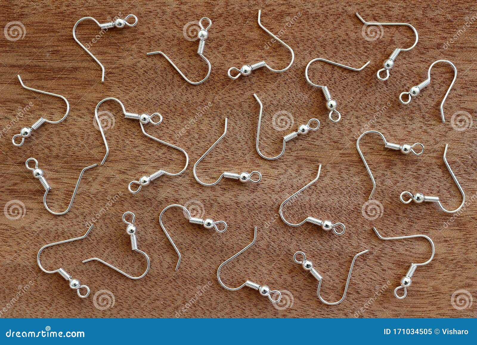 Silver Earring Hooks stock image. Image of background - 171034505