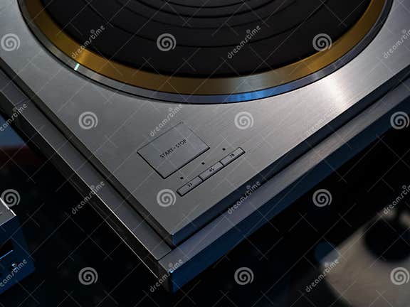 Silver Metal Vinyl Turntable Control Panel Stock Photo - Image of ...