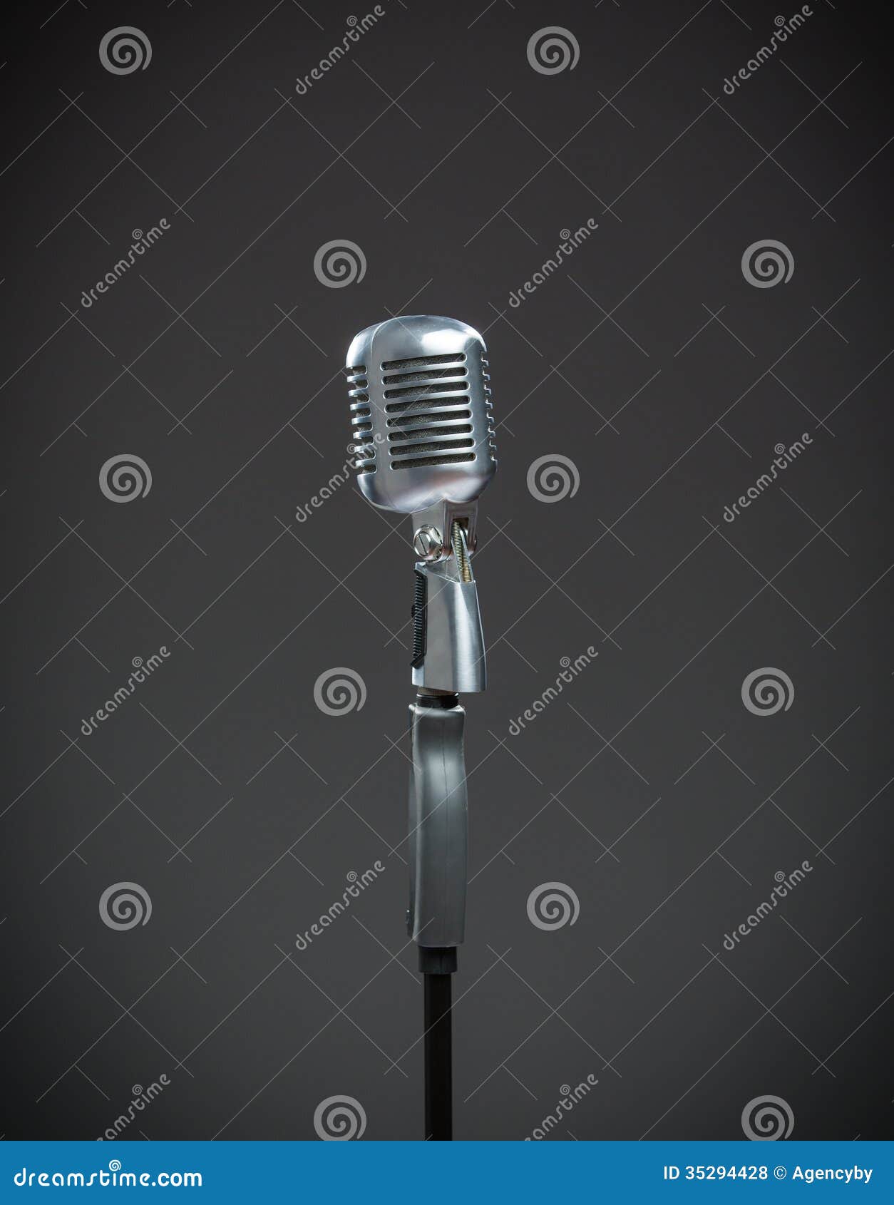 Close Up of Silver Microphone on Grey Stock Photo - Image of mike ...