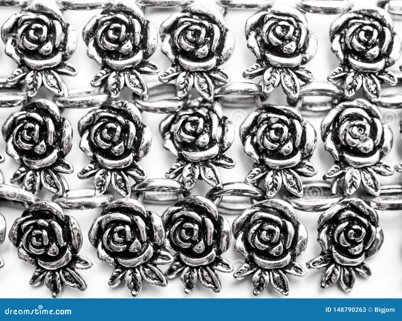 Silver Roses, Seamless Floral Pattern Vector Illustration ...