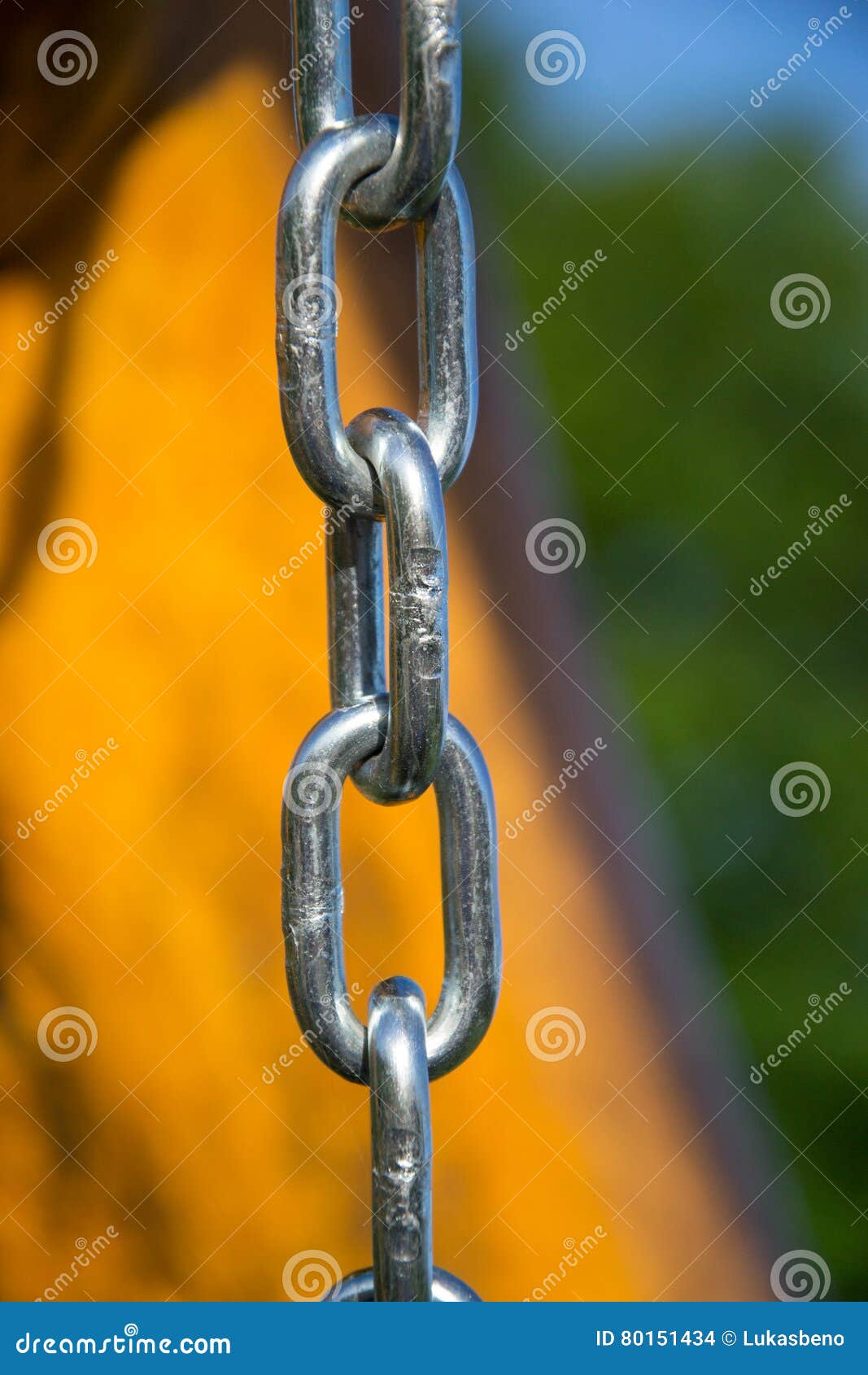 Close Up of Silver Steel Chain Link Stock Photo - Image of close ...