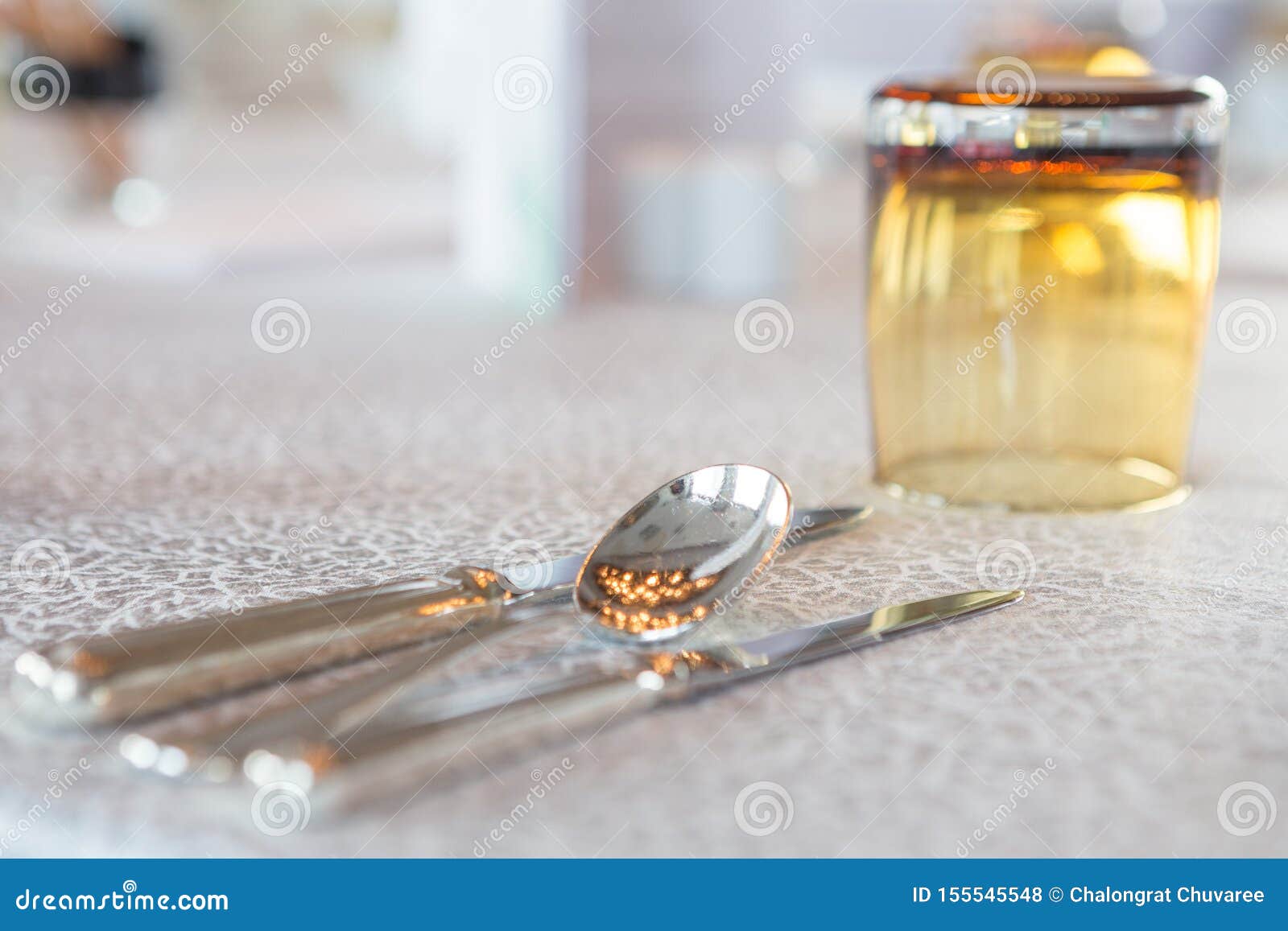 Close Up of Silverware Set on Luxury Dining Table Stock Photo - Image ...