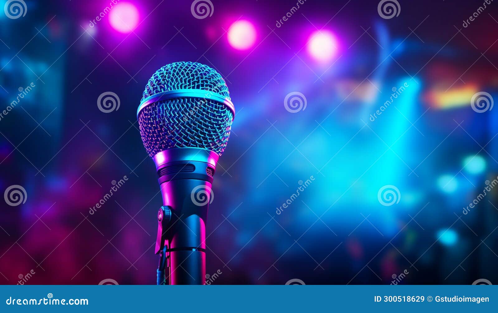 Close Up of Singer Performing on Illuminated Stage Generated by AI ...