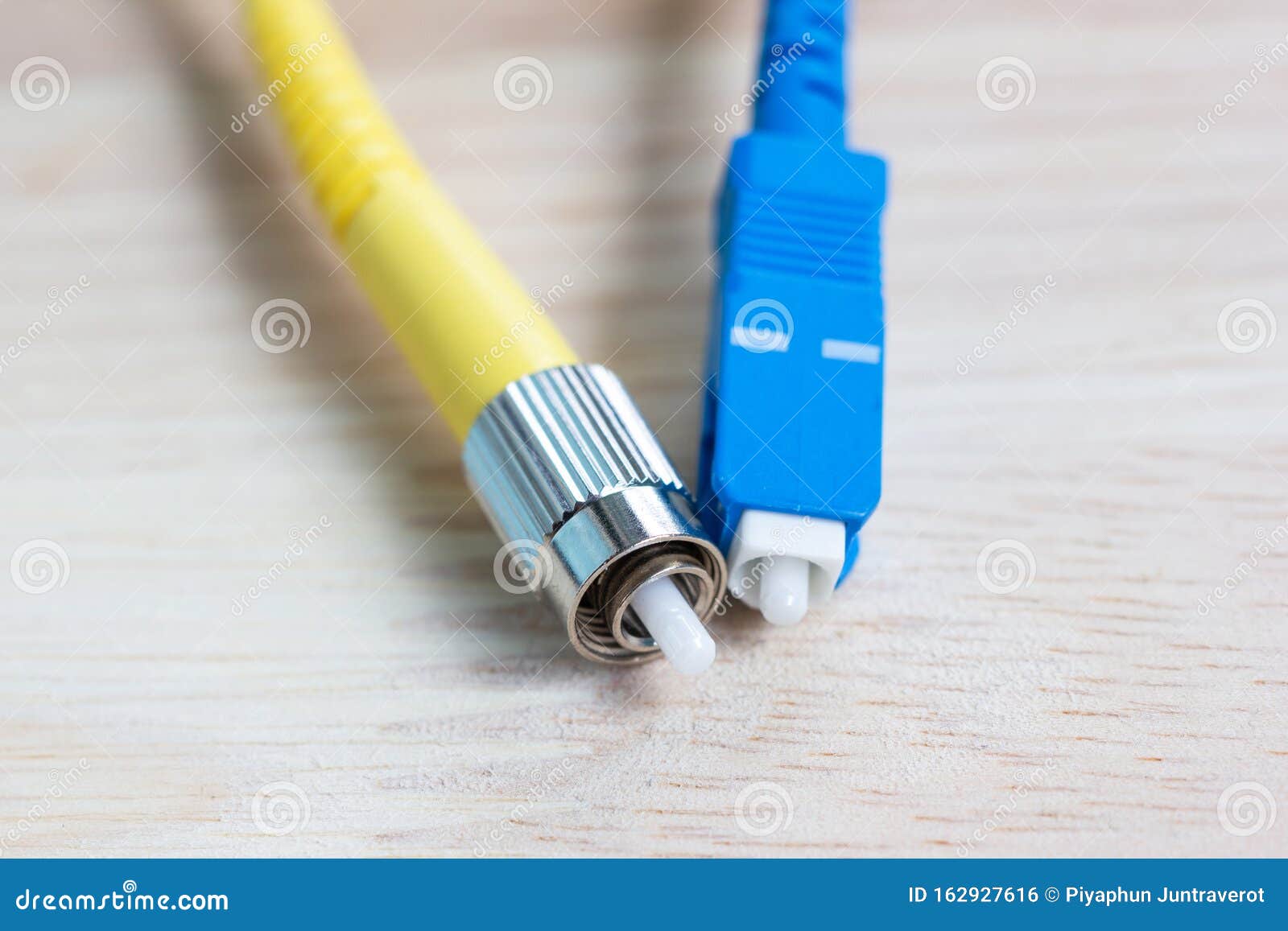 Close-up Single Cable Fiber Optical Connector ST-type Stock Photo ...