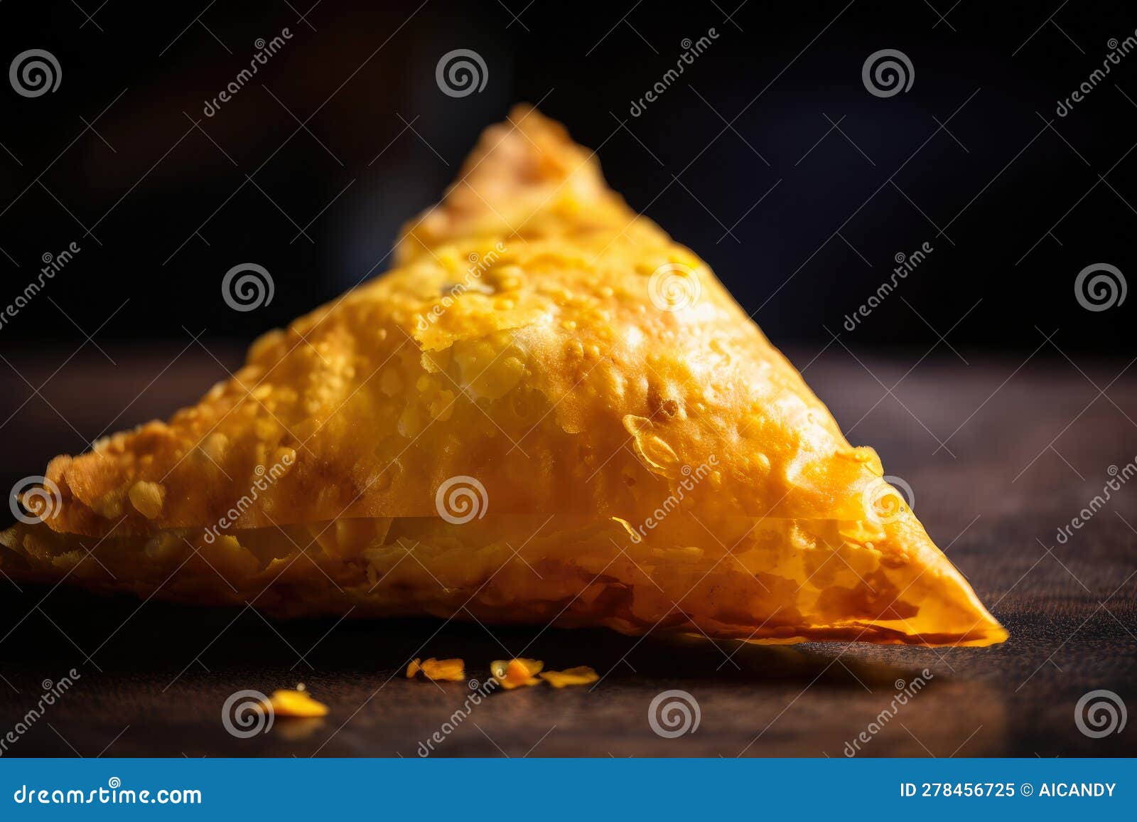 Close-up of a Single Samosa with Visible Layers of Crispy Pastry Stock ...