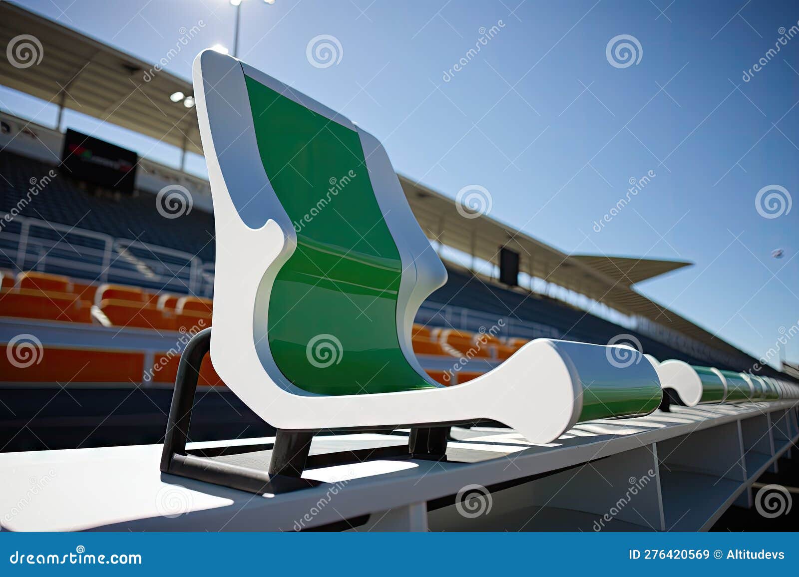 Close-up of a Single Seat on the Grandstand, with Its Empty Space and ...