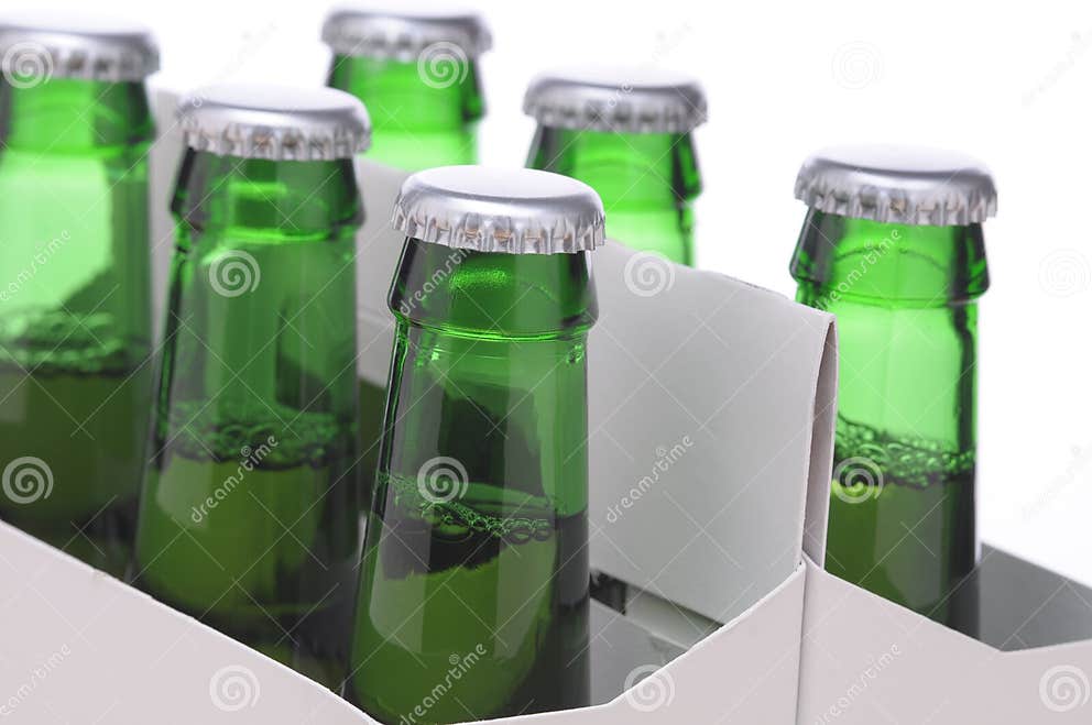 Close Up of a Six Pack of Beer Stock Photo - Image of translucent ...