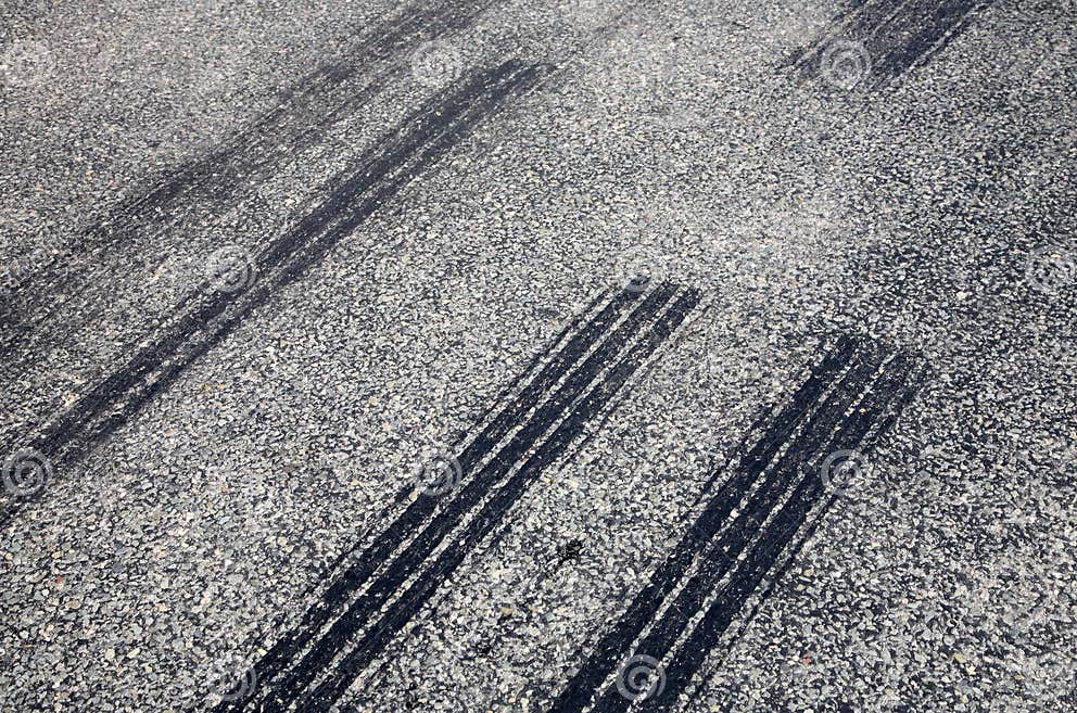 A close up of skid marks. stock photo. Image of stopping - 3356898