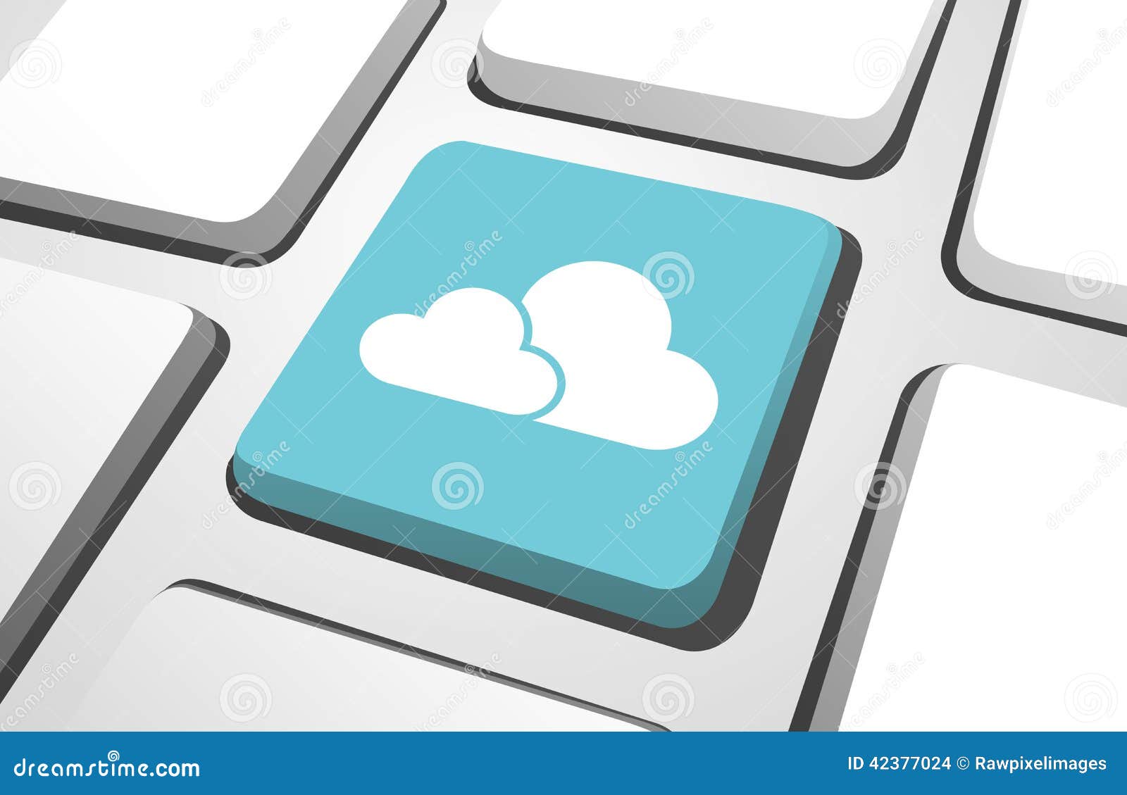 Close-Up of Sky Blue Cloud Computing Computer Icon Stock Illustration ...