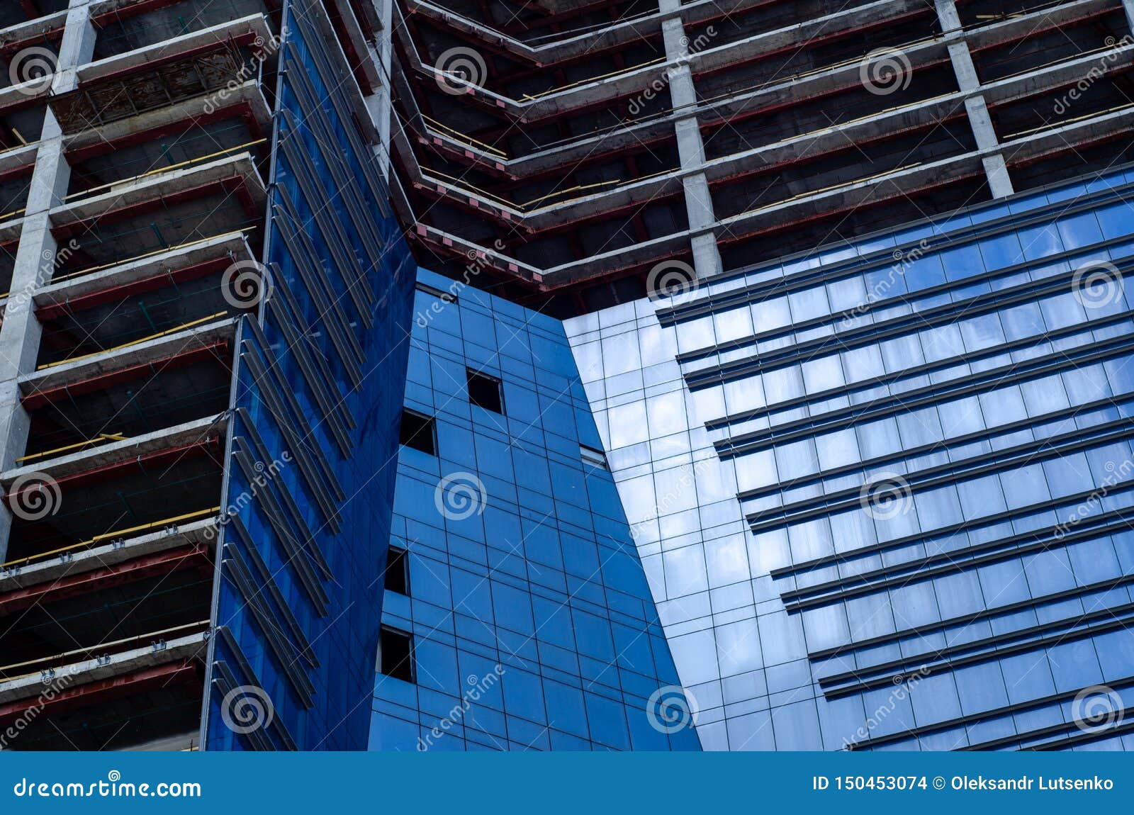 Close-up of Skyscraper Building Under Construction. Stock Photo - Image ...