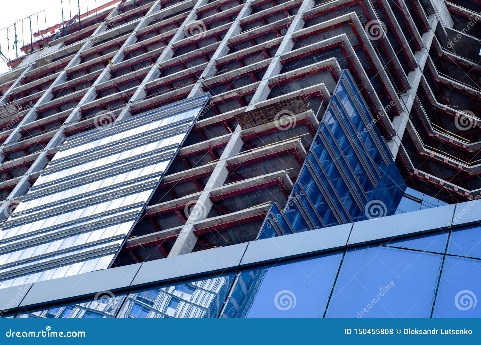Close-up of Skyscraper Building Under Construction. Stock Photo - Image ...
