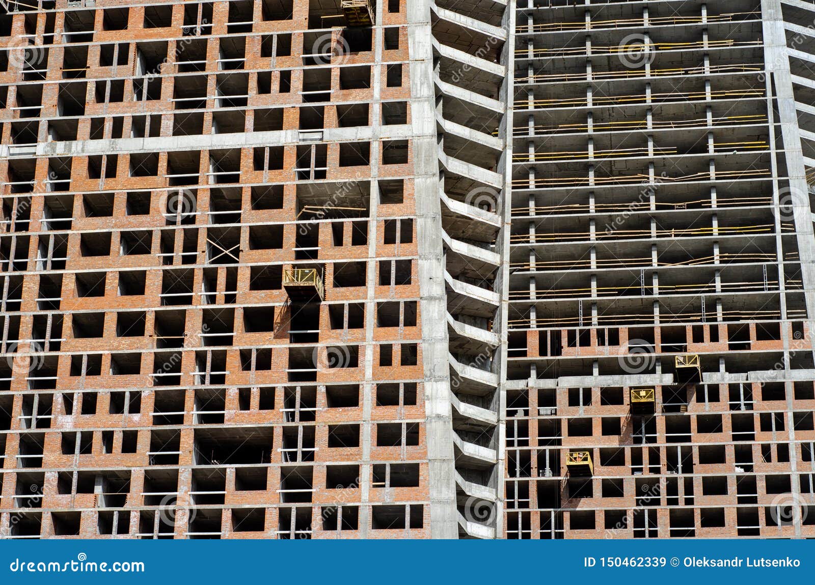 Close-up of Skyscraper Building Under Construction. Stock Image - Image ...