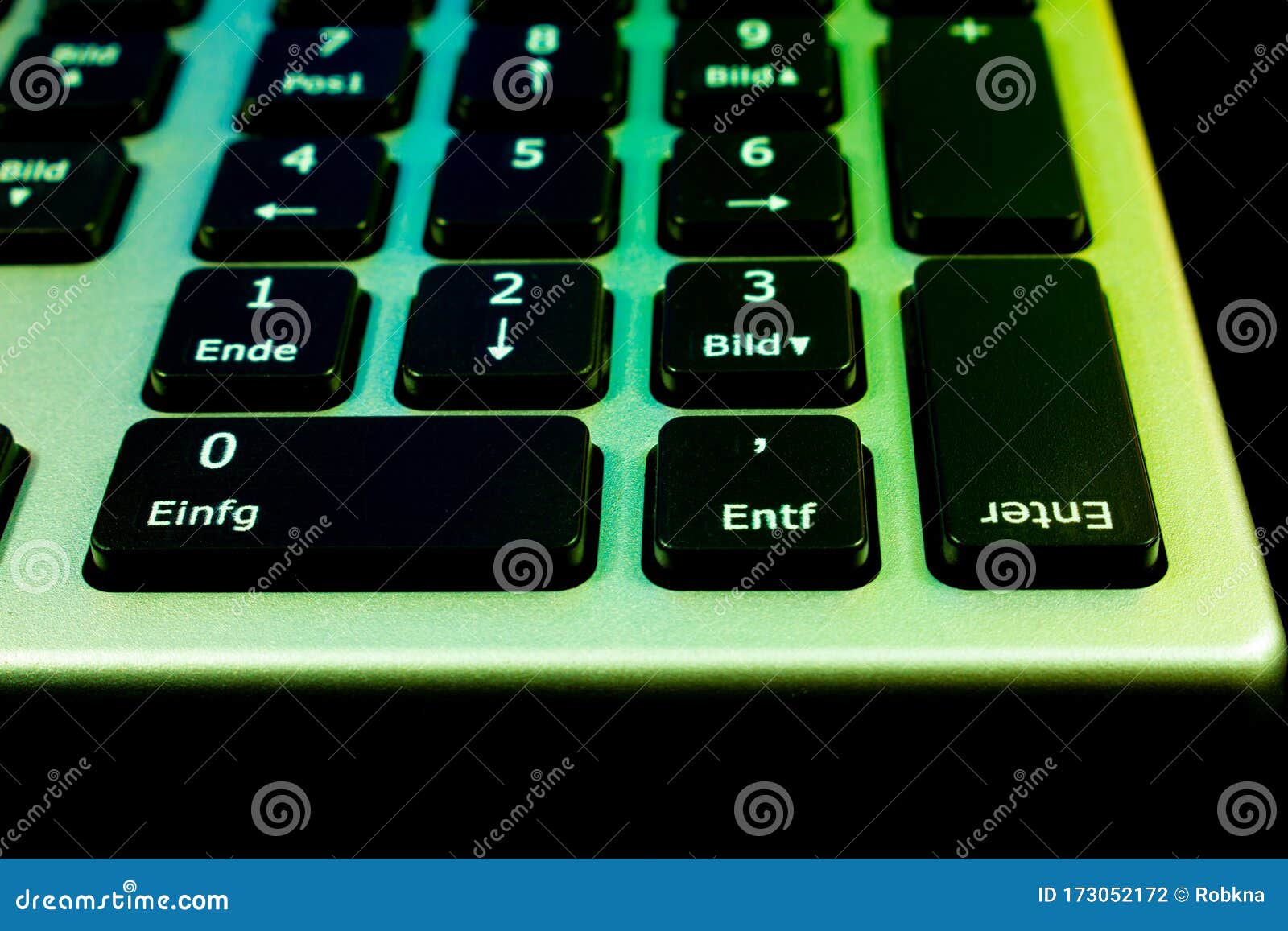 Close Up Slanted View of Computer Keyboard with Upside Down Enter Key ...