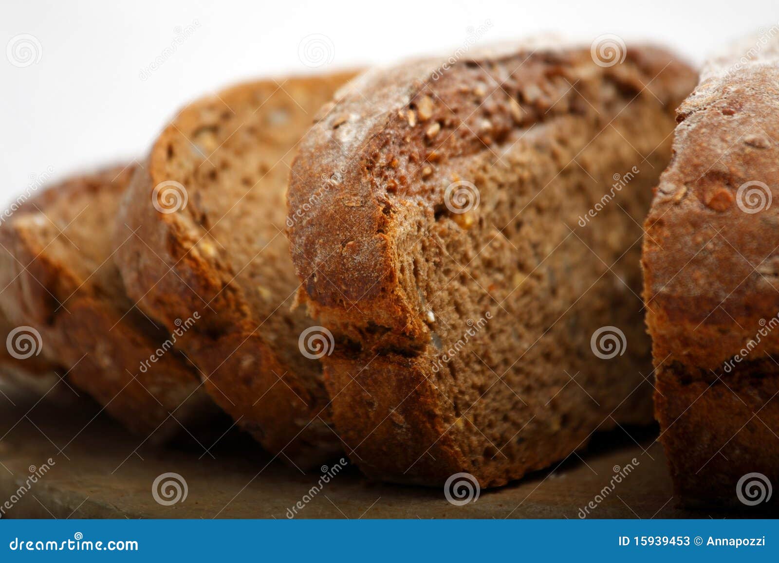 Close-up of Slice of Brown Bread Stock Image - Image of still, sliced ...