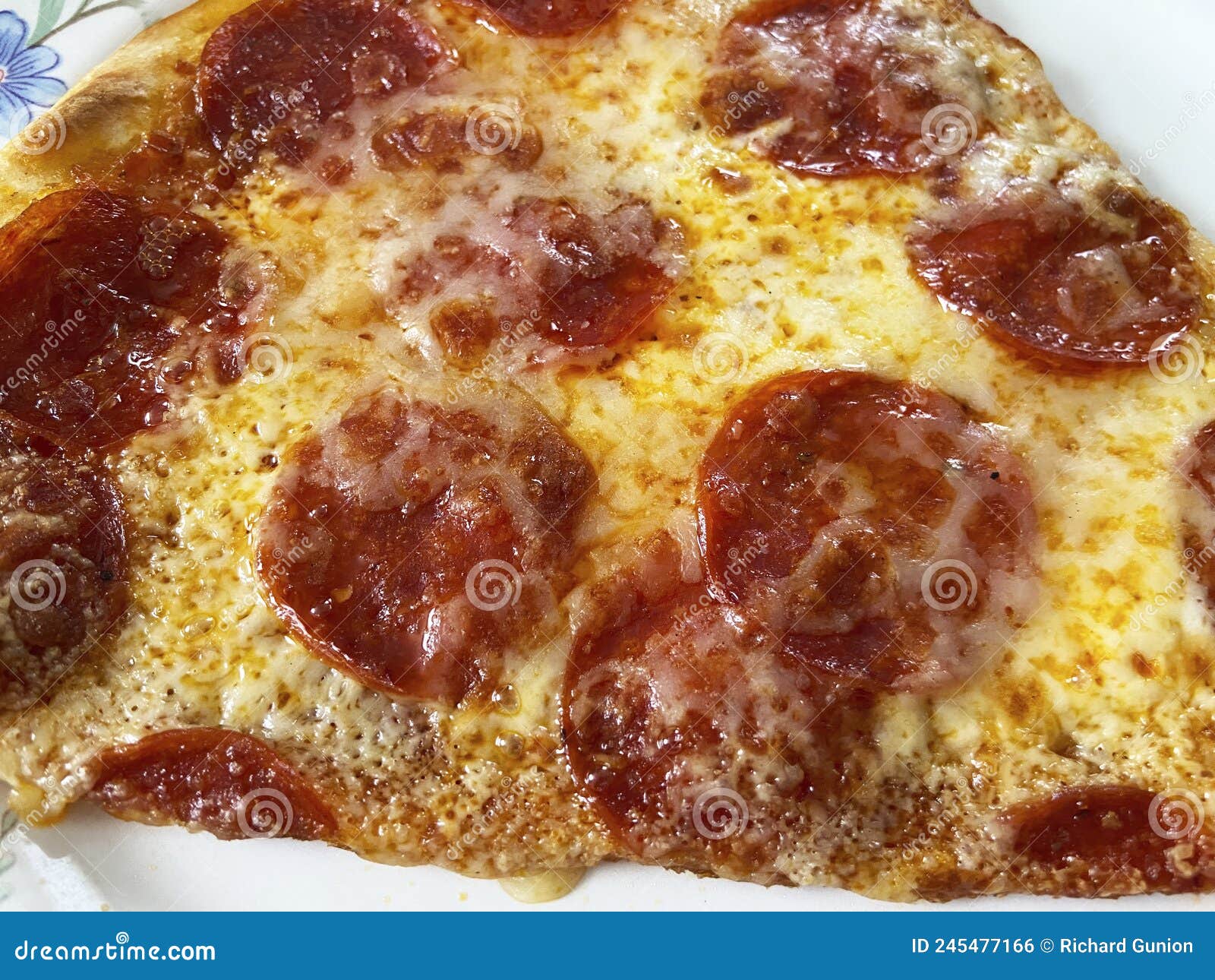 Close Of Pepperoni Pizza With Cheese And Crusty Royalty-Free Stock ...