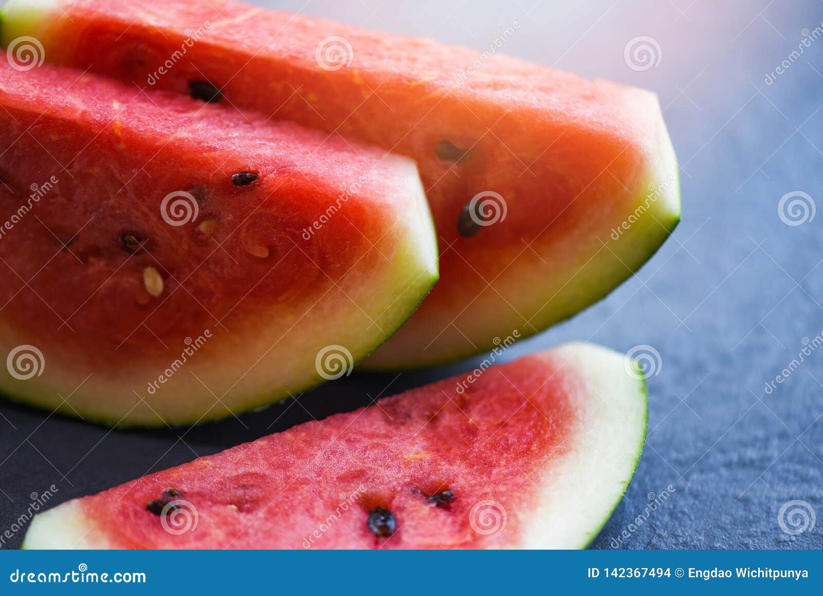 A Slice Of Watermelon. Sliced Watermelon With Pits And Peel. A ...
