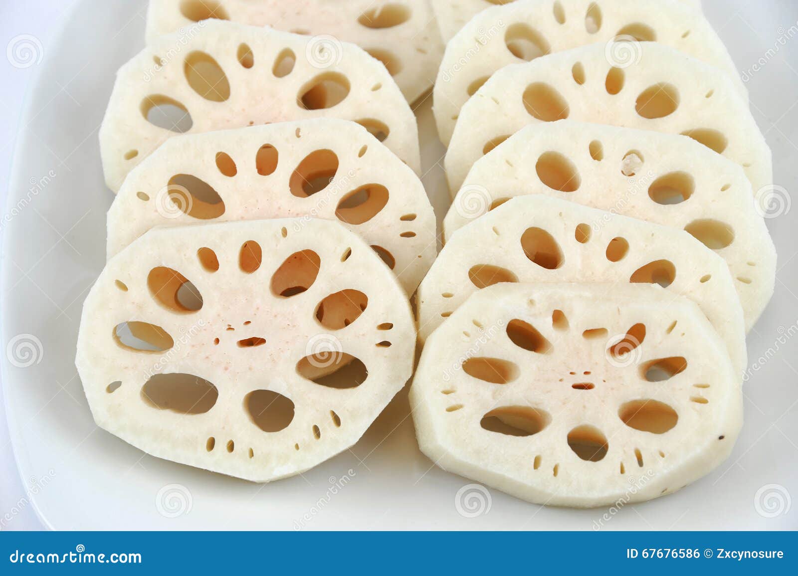 Close Up on Sliced Lotus Root Stock Photo - Image of healthy, food ...