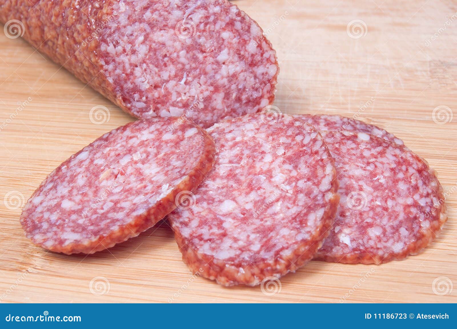 Close up of sliced salami stock image. Image of ingredient - 11186723
