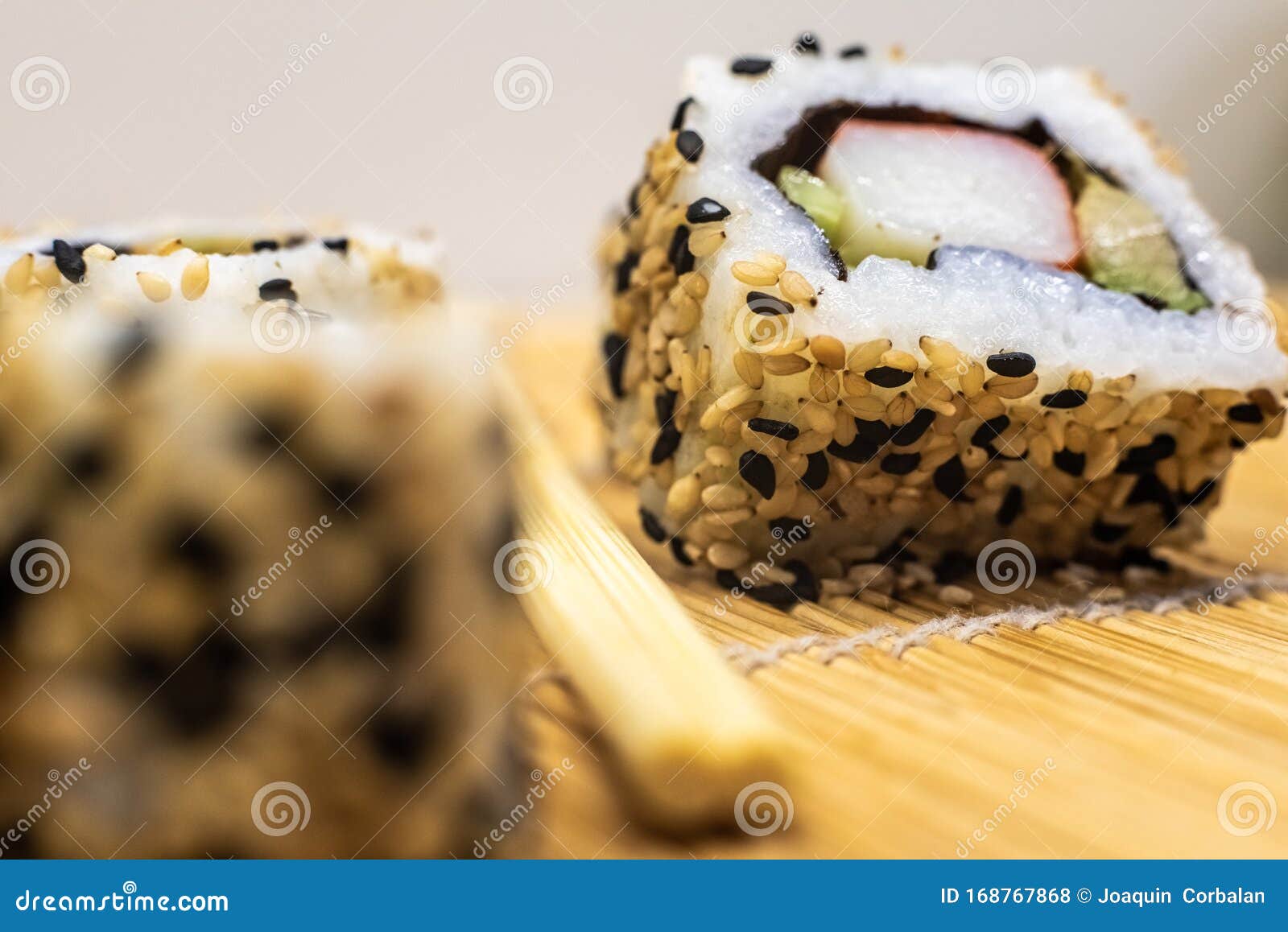 Close-up of Sliced Sushi Rolls Stock Photo - Image of detail, prepared ...