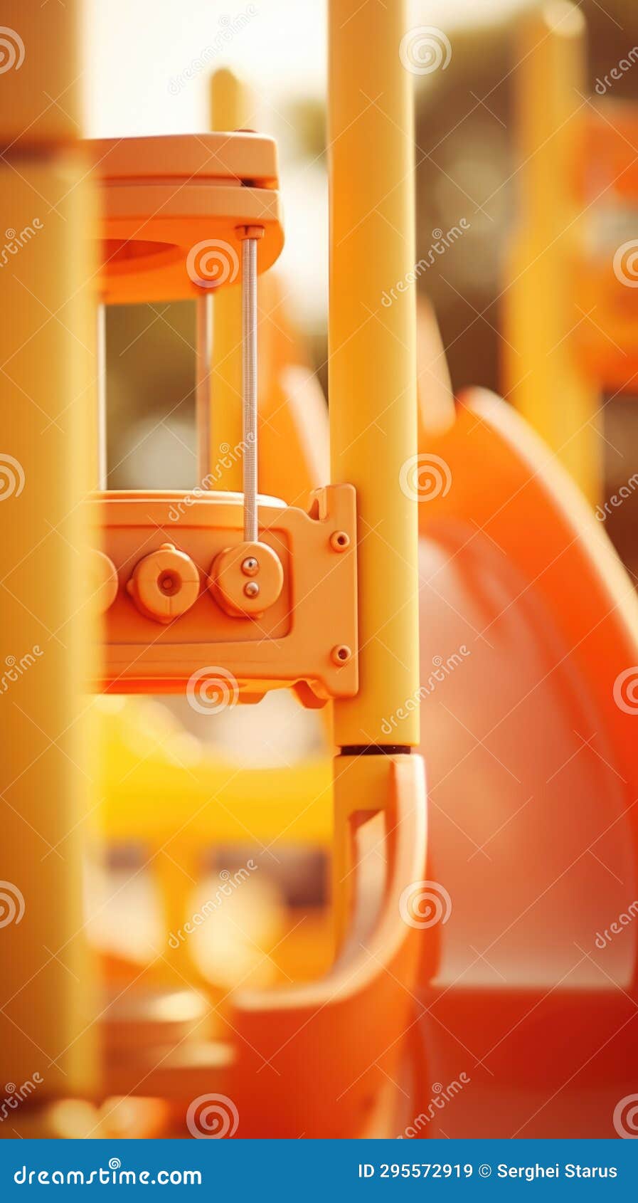 A Close Up of a Slide in an Orange Playground, AI Stock Image - Image of cheerful, color: 295572919