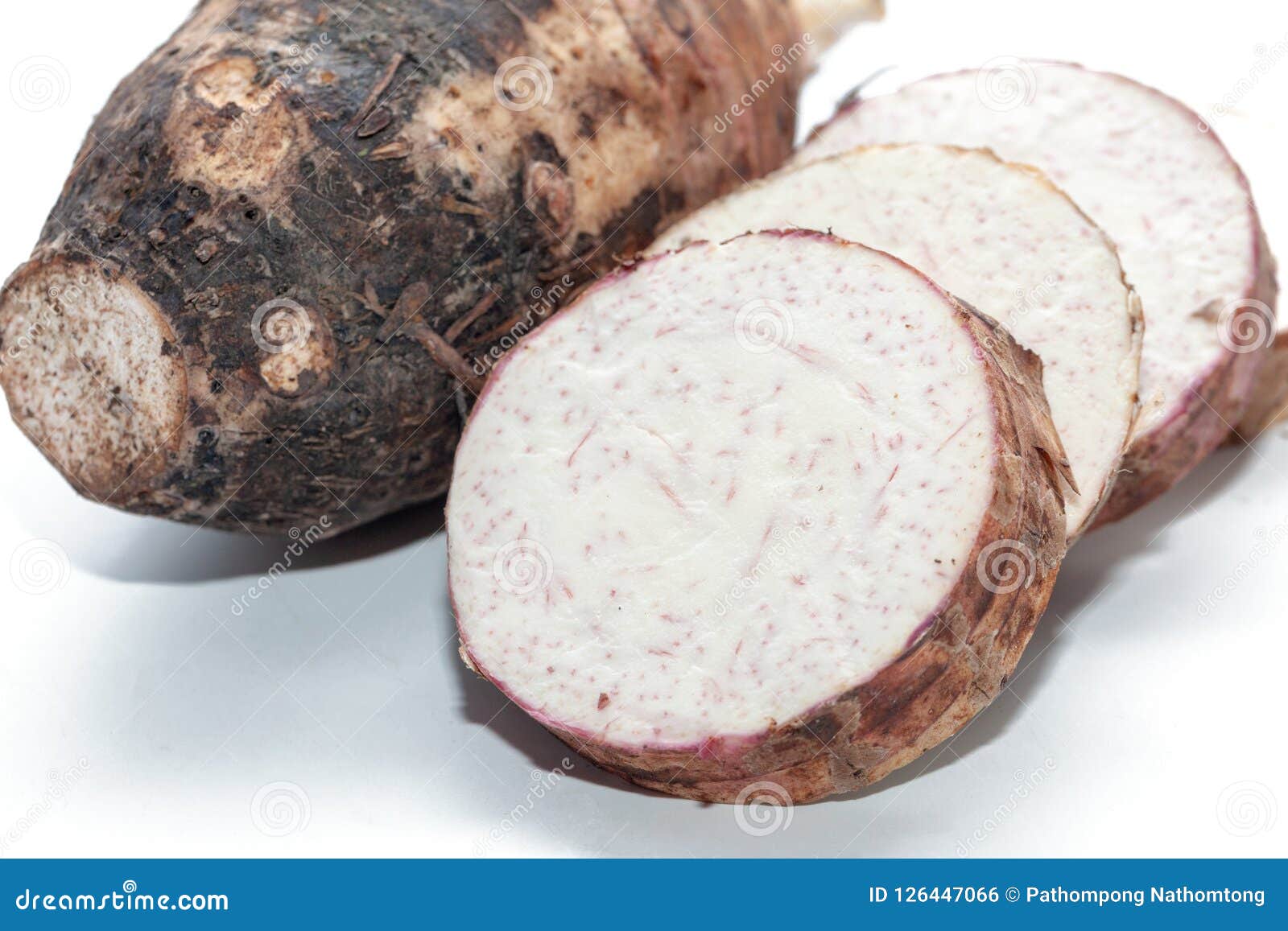 Slide Taro on White Background Stock Photo - Image of germination ...