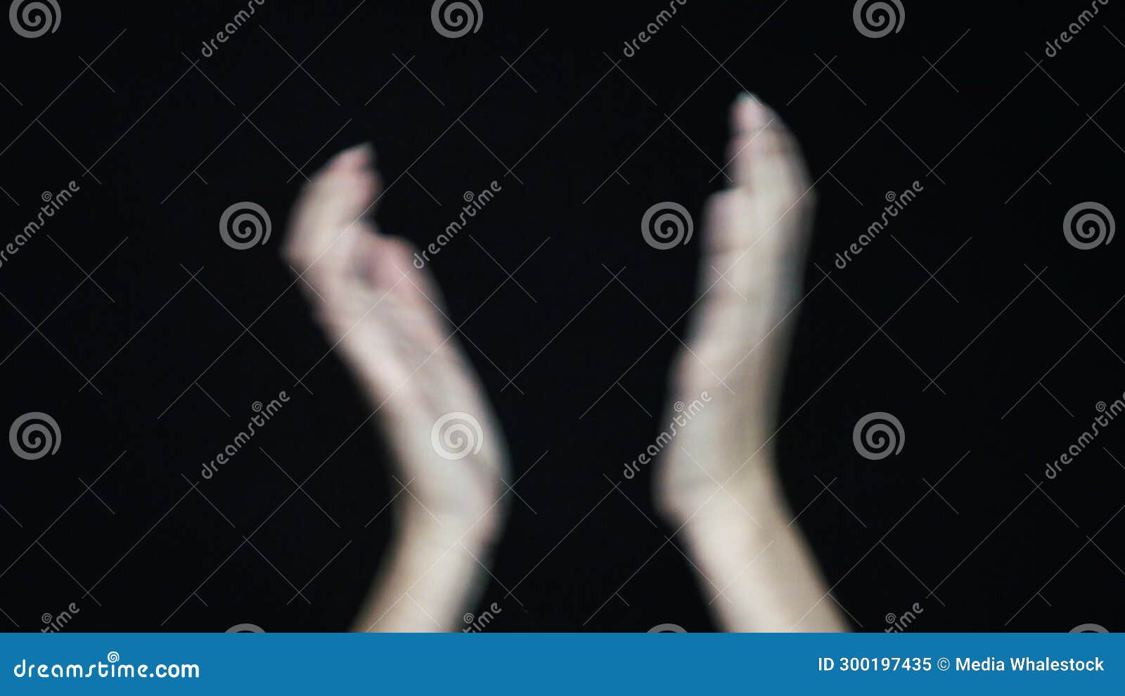 Close-up of Slowing Clapping Hands Going To Applause. Isolated on Black ...
