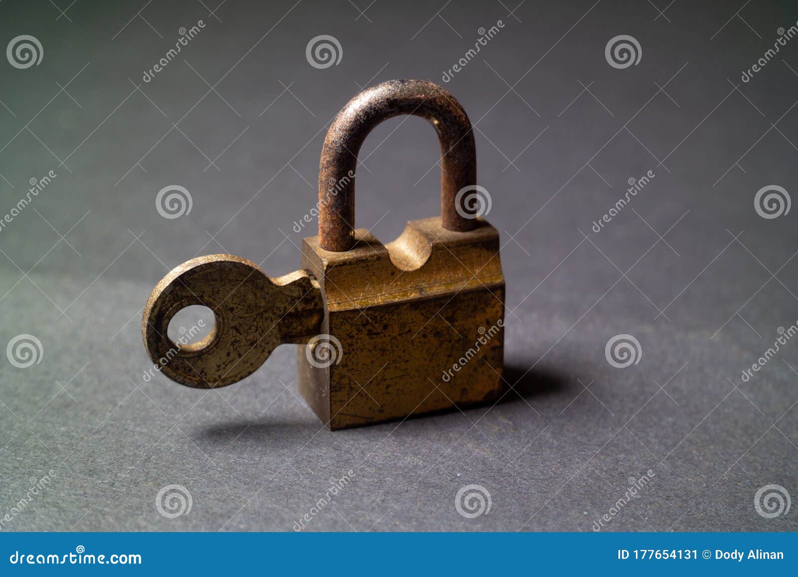 Close Up, Small Brown Padlock Lock Stock Image - Image of electric ...