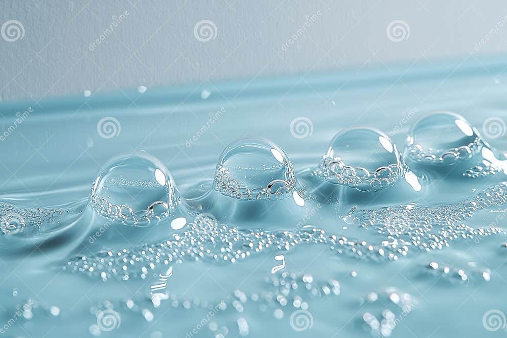 Close-up of Small Bubbles on Water Surface Creating a Calming and ...