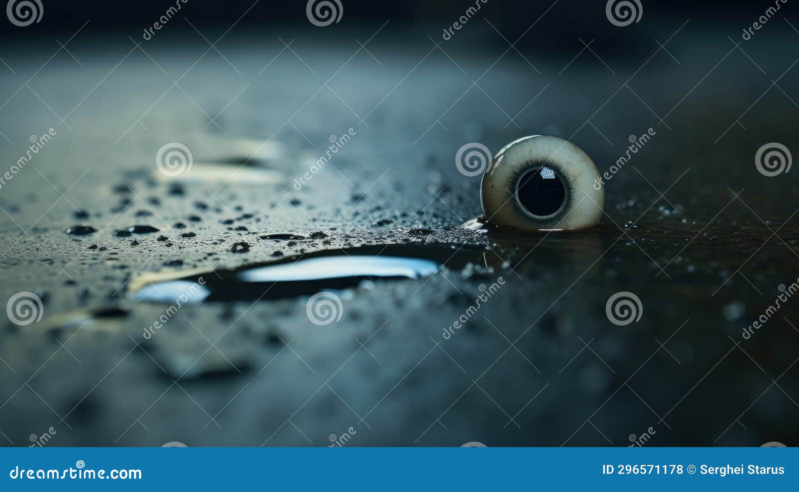 A Close Up of a Small Eye Looking Down at the Ground, AI Stock ...