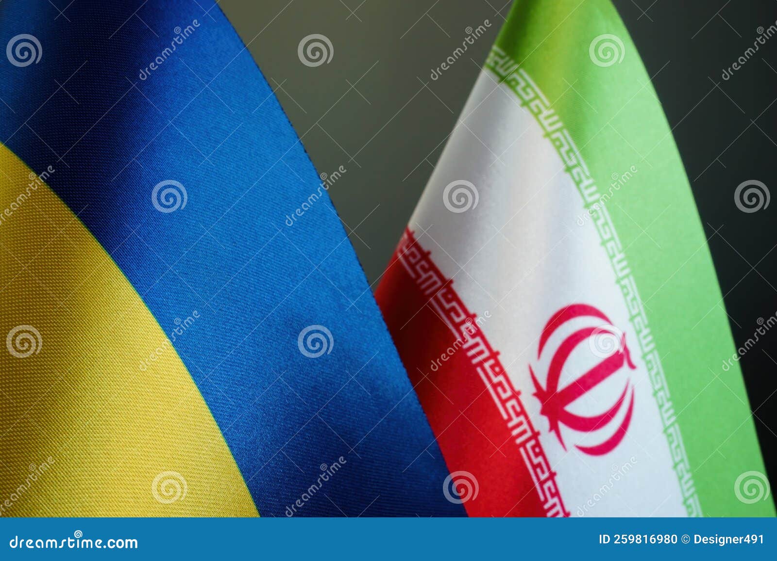 Close Up of Small Flags of Ukraine and Iran. Stock Photo - Image of ...