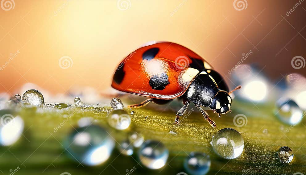 Close Up of a Small Ladybug Stock Photo - Image of honeybee, close ...