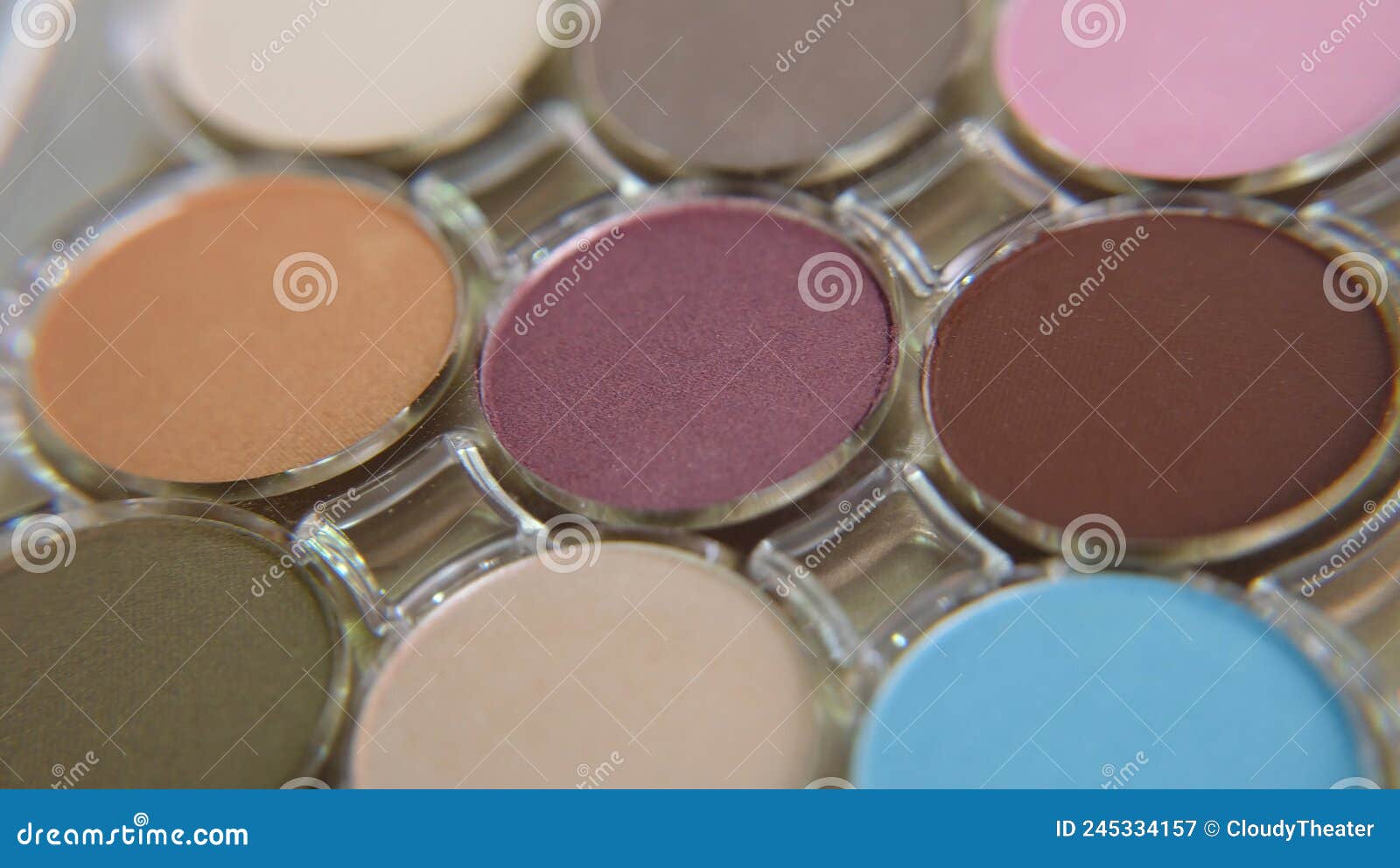 Close Up of Small Round Eye Shadow Palettes in Different Colors. Stock ...