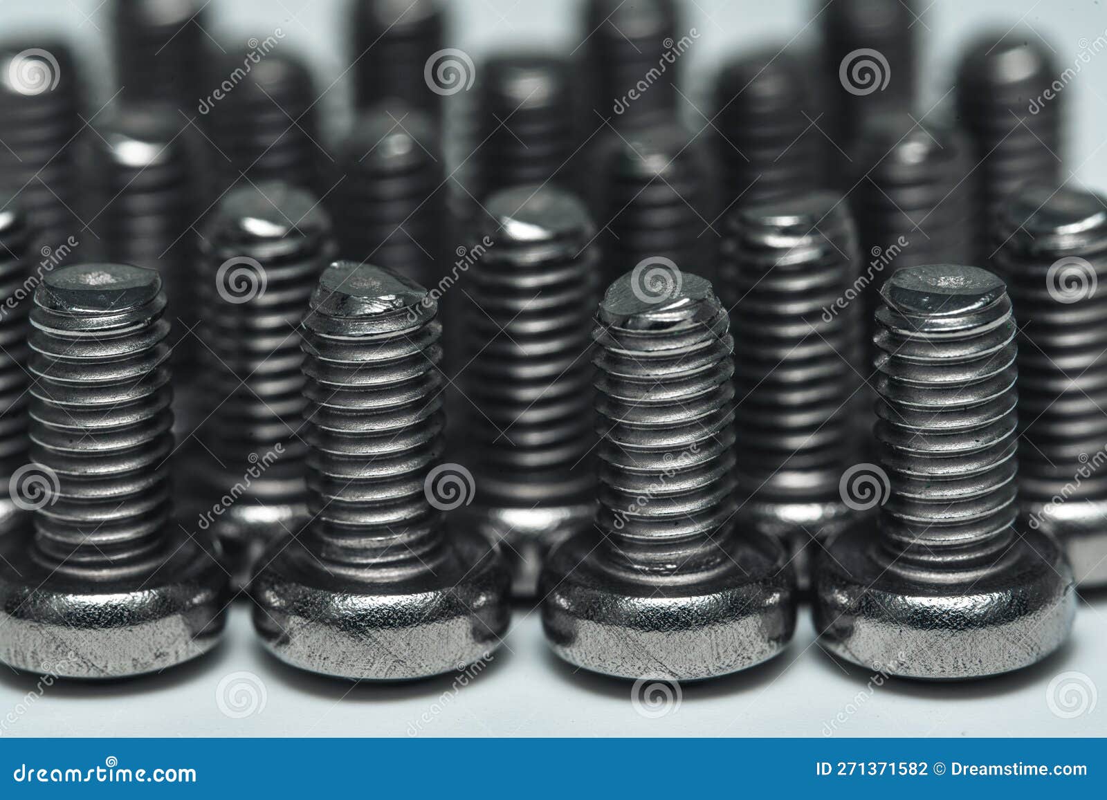 Close Up of Small Screws in Rows Stock Photo - Image of metalwork ...