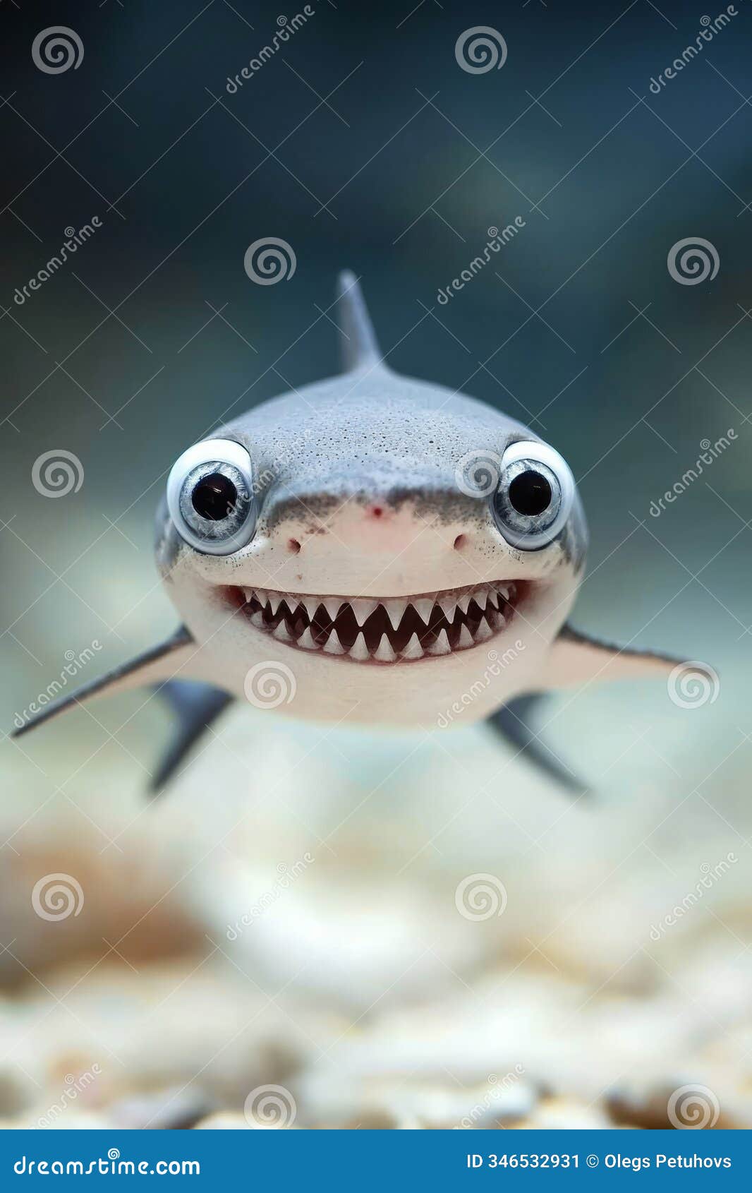 A Close-up of a Small Shark Smiling Widely Stock Image - Image of ...
