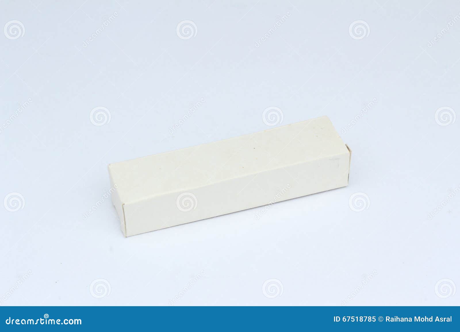 Close Up of a Small White Box Template on White Background Stock Image ...