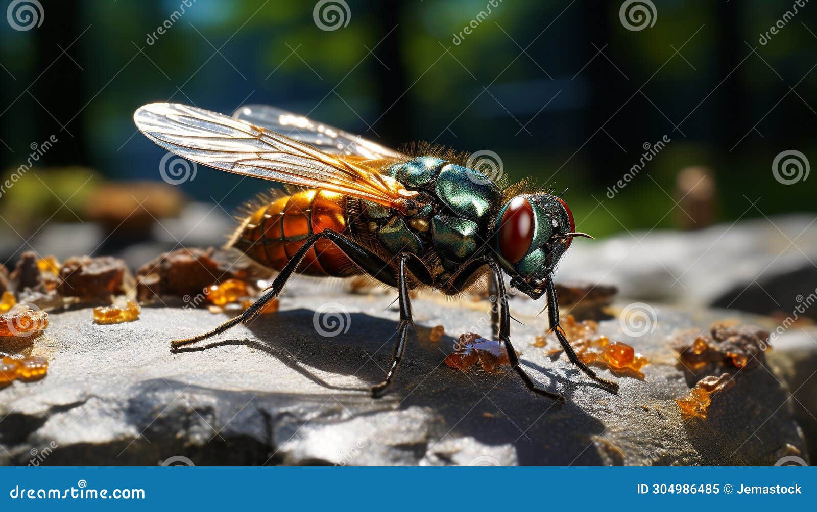 Close Up of a Small Yellow Bee Flying Generated by AI Stock Image ...